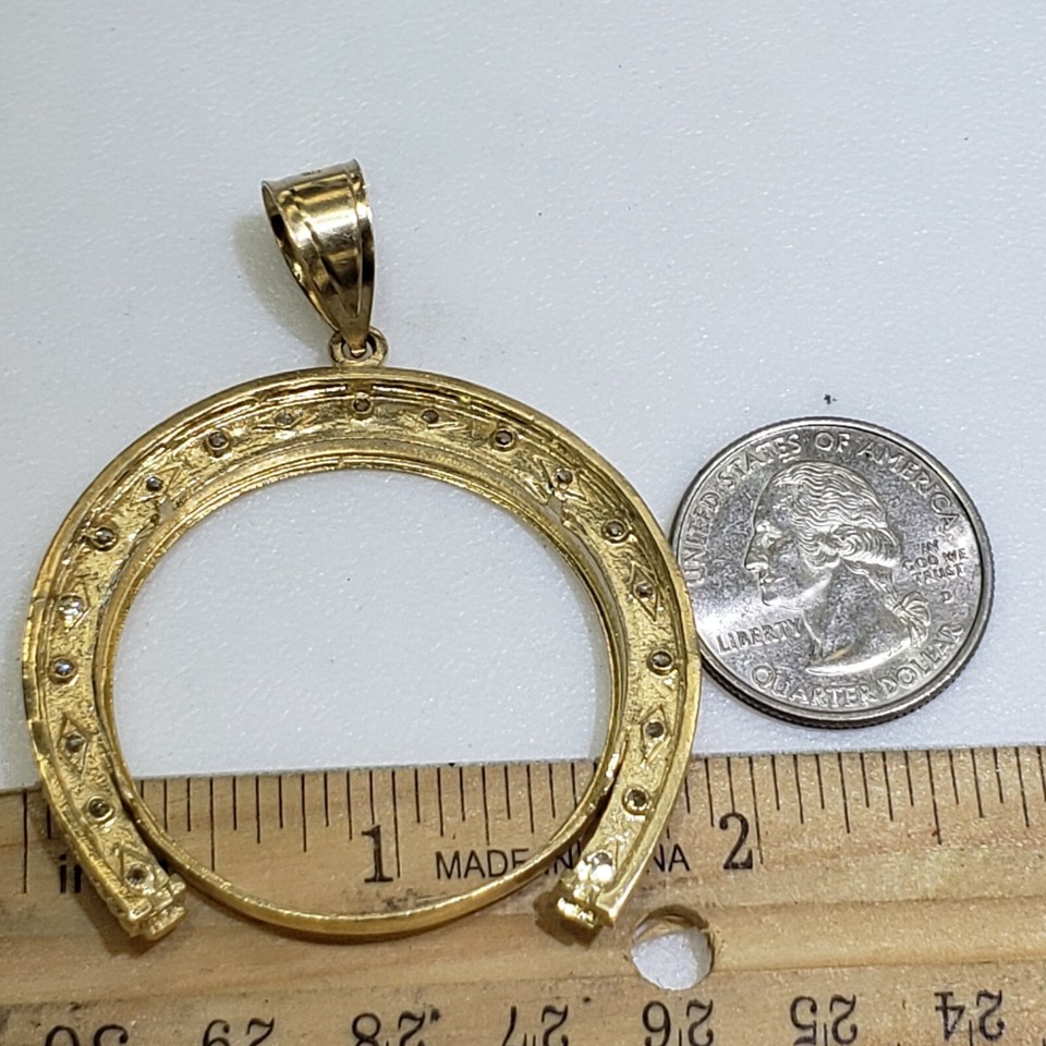 14k Solid gold 50 pesos centenario Coin Bezel Frame pendant Lucky | eBay
