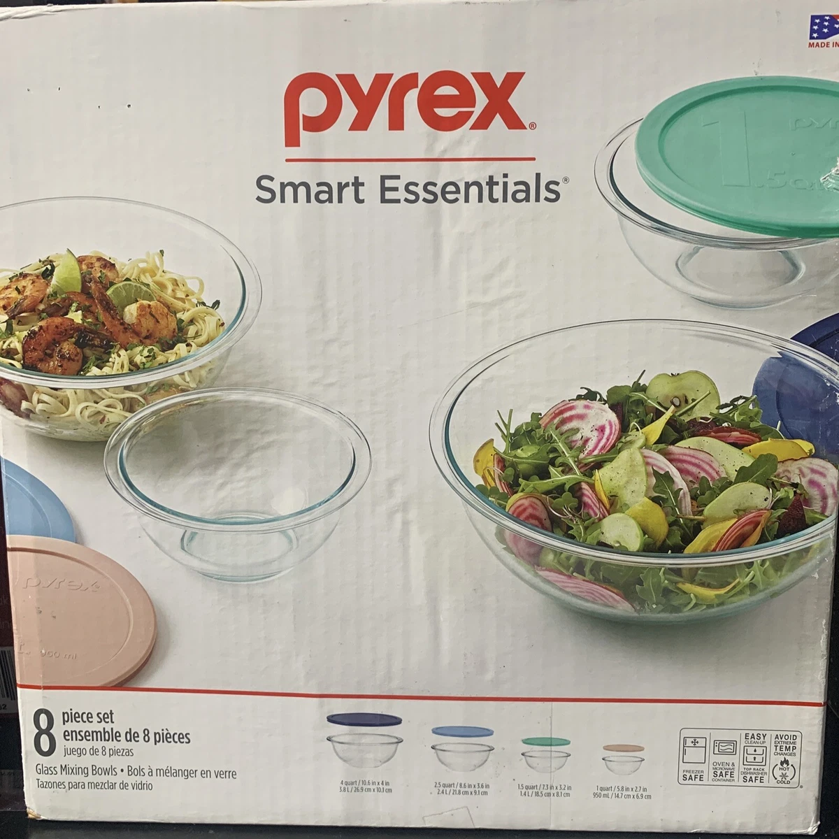 Pyrex Smart Essentials 3-Piece Glass Prep Set, 4-QT Glass, 57% OFF