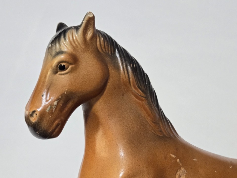 Vintage Steha Lieha Horse West Germany Flocked Model Toy Wheels Rare ...