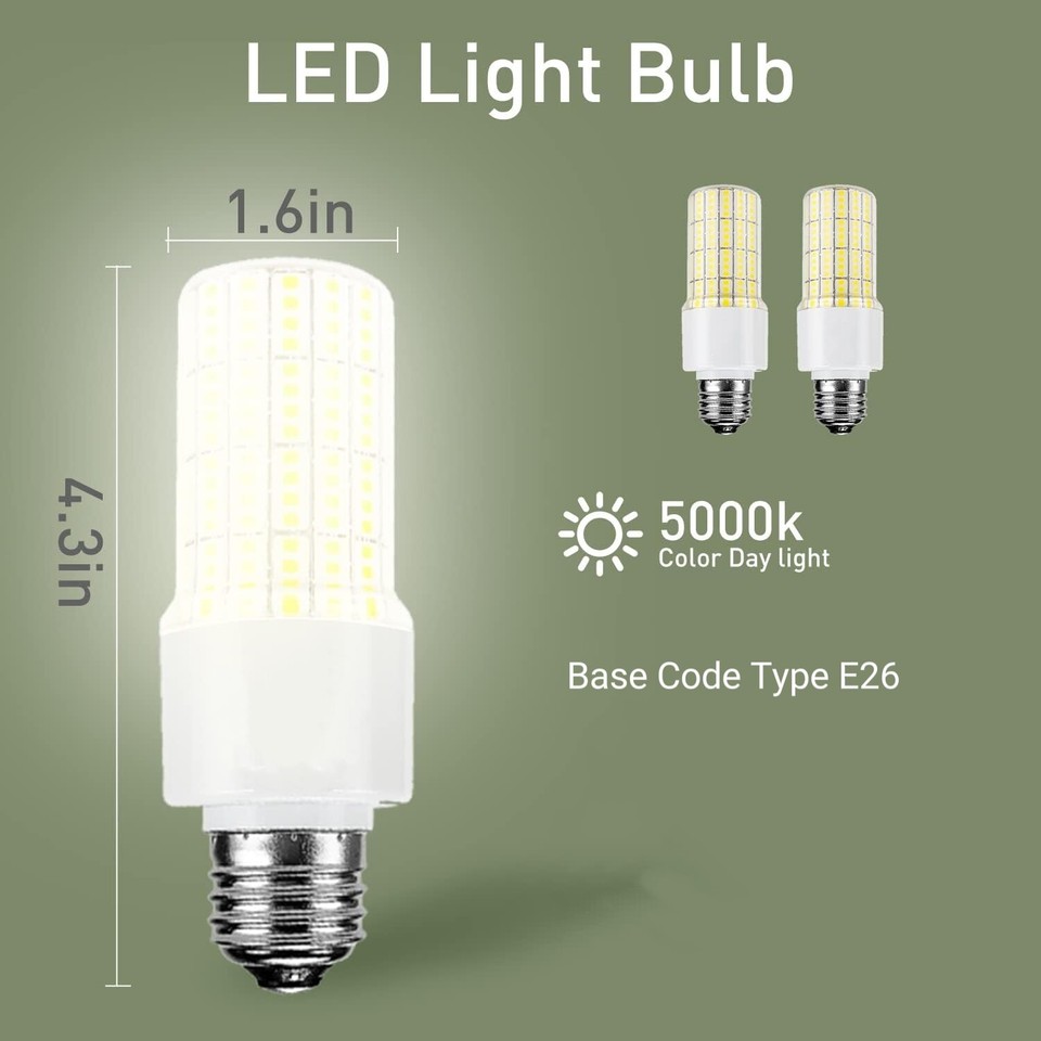 110V 5000K LED Corn Light Bulbs 30W Warehouse Garage Workshop Lamp E26 ...