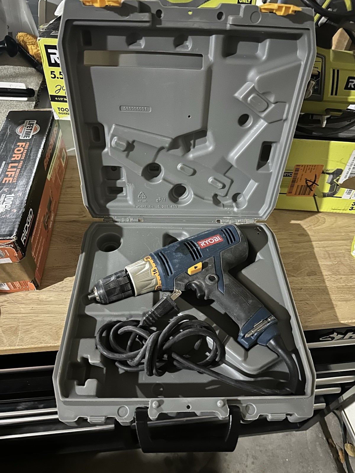 Ryobi Corded Electric Drill/Driver Blue Yellow Black Keyless Chuck with ...