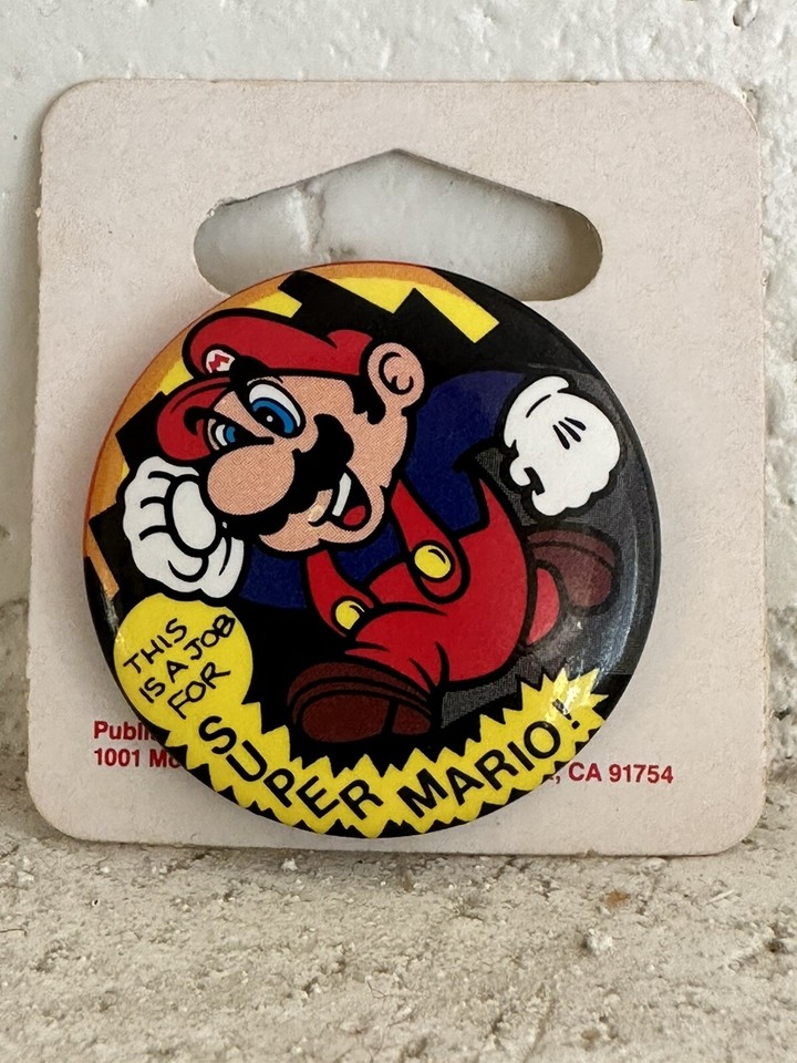 Super Mario Button/Pin. “This job Is for Super Mario!” Vintage | eBay