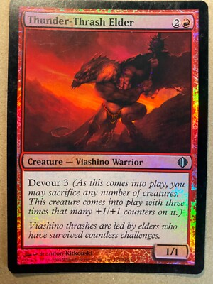 MTG 1x FOIL Thunder-Thrash Elder Shards of Alara Magic the Gathering ...