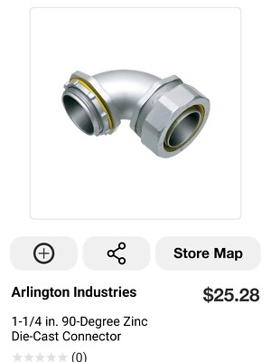 Arlington Industries 1-1/4 in. 90-Degree Zinc Die-Cast Connector ...