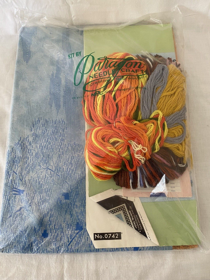 Paragon Needlecraft Crewel Kit FALL COUNTRY ROAD 0420 18x24 Autumn ...