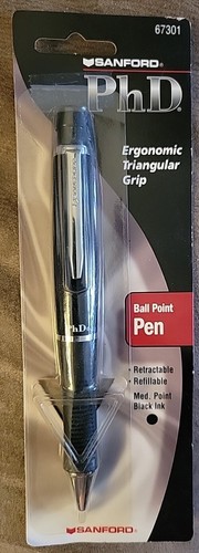 Sanford PhD Ergonomic Triangular Grip Ballpoint Pen Black Barrel & Ink ...