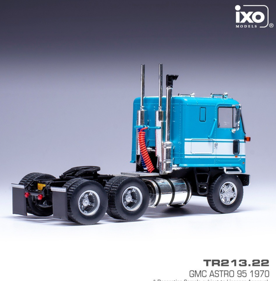 IXO 1/43 1970 GMC Astro 95 Cabover Sleeper Semi Truck Blue Diecast ...