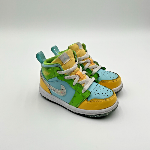 NIKE AIR JORDAN High Top (Size 8C) Toddler Sneaker Shoes Green Blue ...
