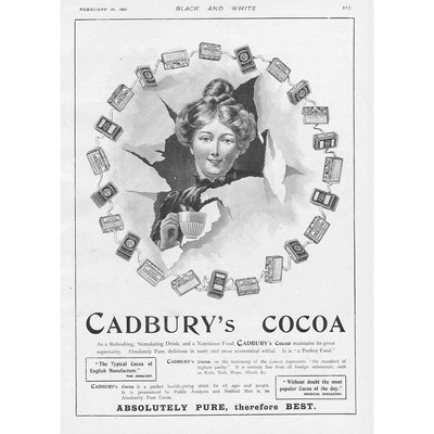 CADBURY'S COCOA Lady Theme - Edwardian Advertisement 1901 | eBay