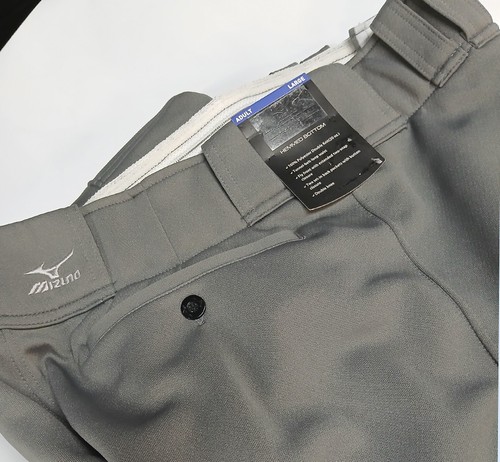 NEW Mizuno CHARCOAL GREY Baseball Long Pants ADULT LARGE NWT Hemmed ...