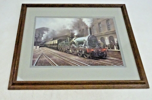 Train Print Don Breckan Depot Station 22x18 late 1900's Art Matte ...