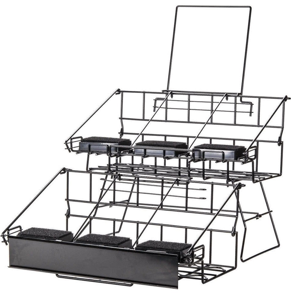 6 Airpot Coffee Display Commerical Black Wire Pot Rack Two Tier w/ Drip ...