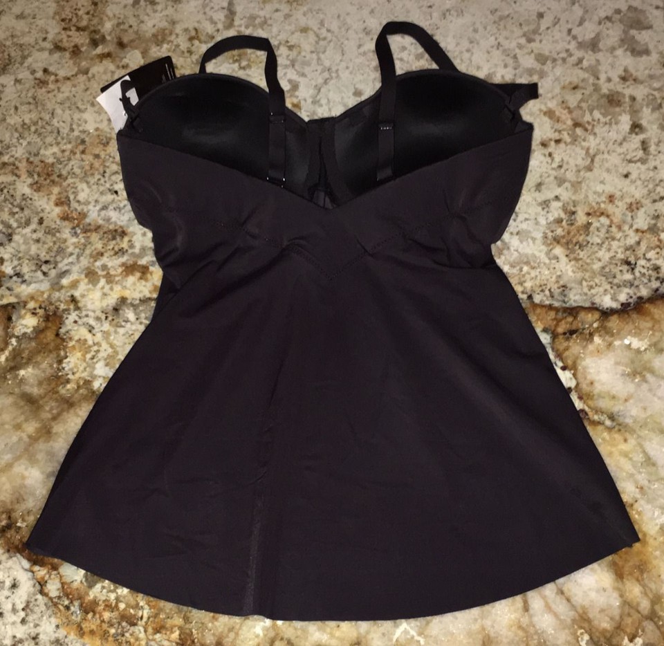 MAIDENFORM Always Smooth Foam Cup Cami BLACK Firm Control NEW Womens Sz ...
