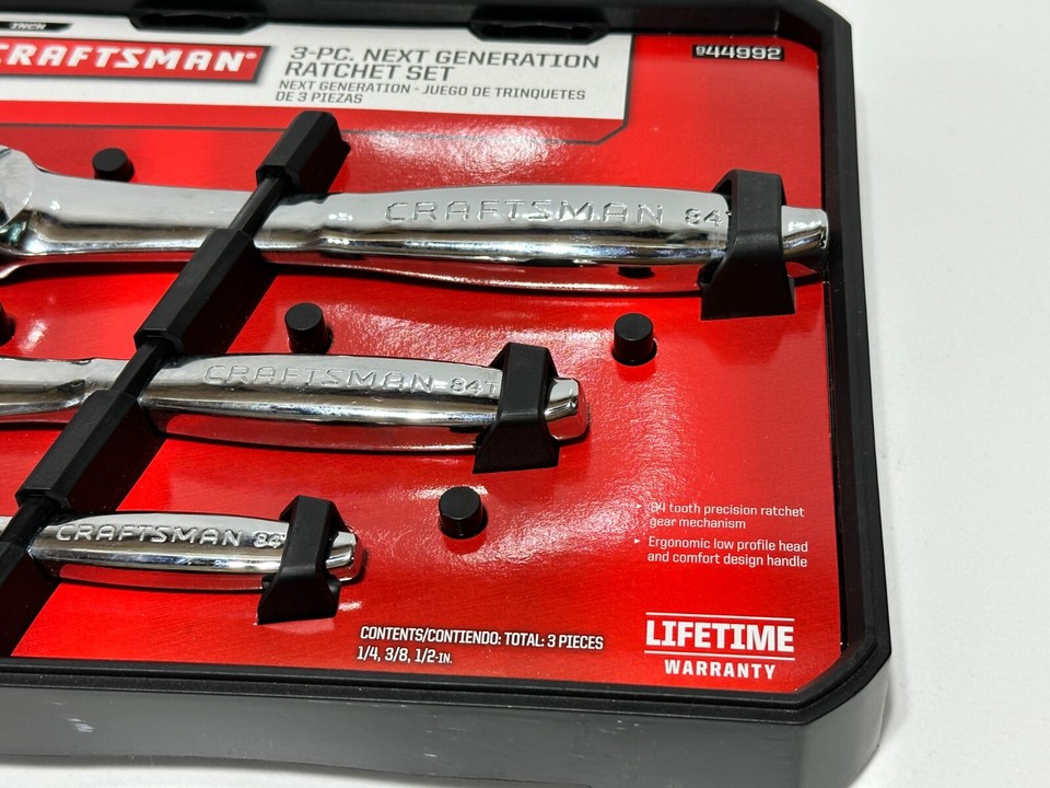 NOS Craftsman 44992 3pc Next Generation Thin Profile Ratchet Set, Fully ...