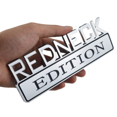 Chrome REDNECK EDITION Fender Trunk Emblem for Sierra SilveradoTahoe ...