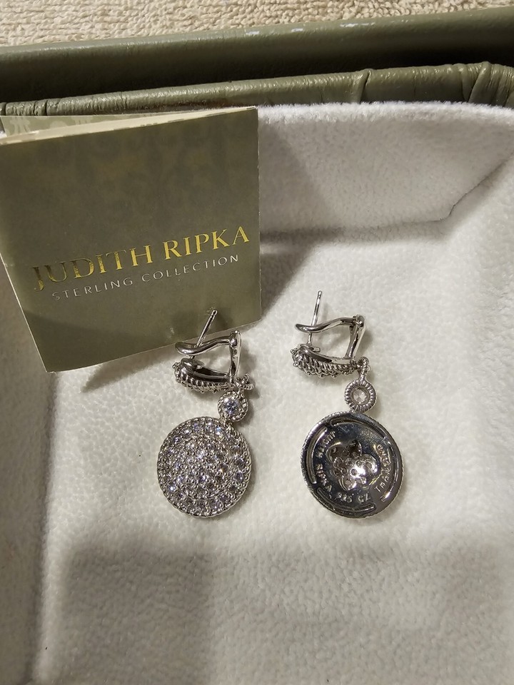 new Judith Ripka QVC retired diamonique 925 sterling silver earrings | eBay