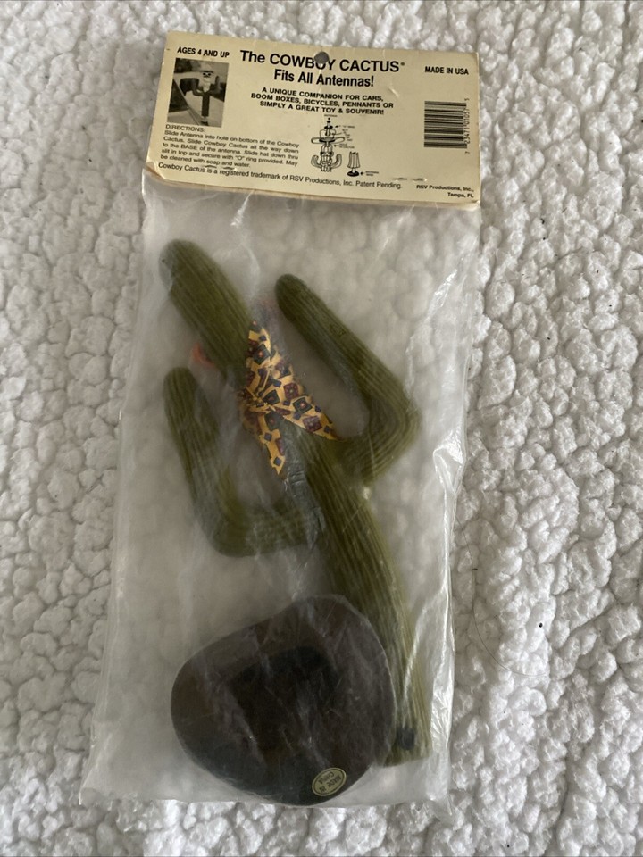 Vintage Cowboy Cactus Antenna Topper Car Decor Yellow Sunglasses Hat ...