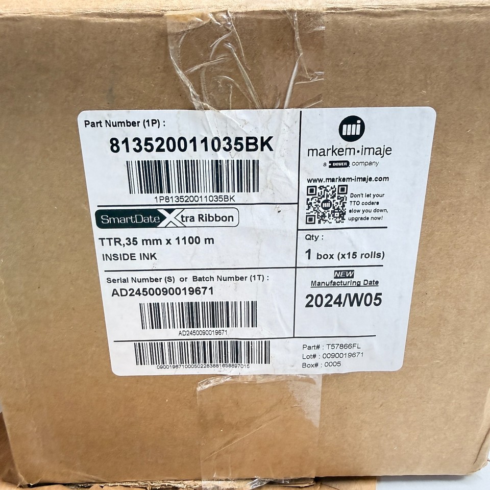 Markem Imaje SmartDate Xtra Ribbon Black 35mm x 1100m (Box of 15) | eBay