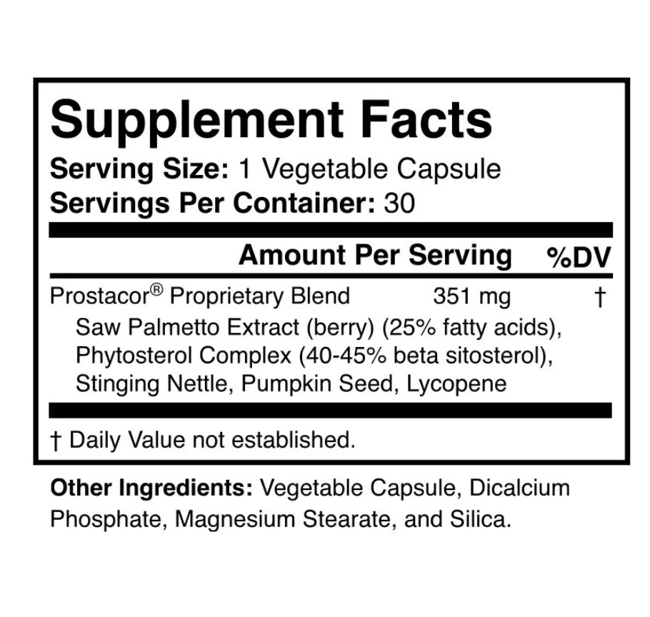 Nutreance Prostacor, Natural Prostate Support Supplement, 30 Vega ...