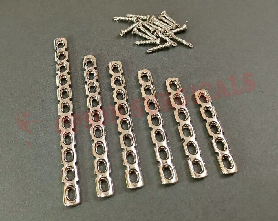 Veterinary 3.5mm DCP Recon Plate -12pcs & 3.5mm cortex screw- 100pcs SS ...