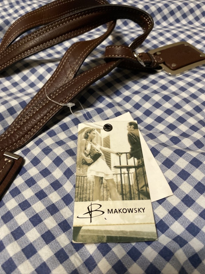 B Makowsky NWT Brown Brandy Tote Genuine Leather | eBay