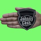 Johnny Cash Musician Patch Metallic Shield Logo Embroidered Iron On | eBay