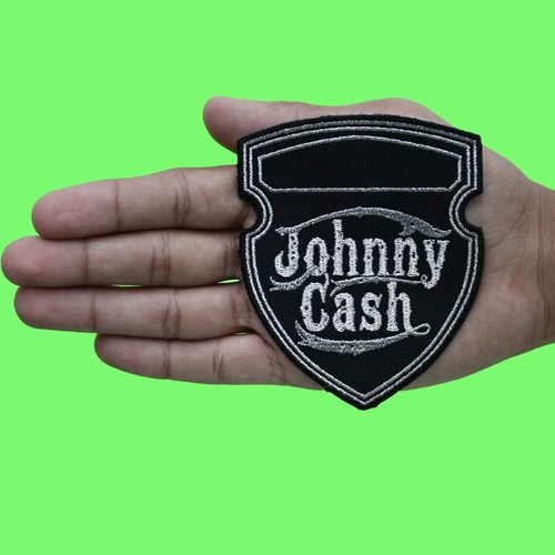 Johnny Cash Musician Patch Metallic Shield Logo Embroidered Iron On | eBay