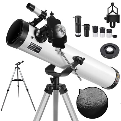 700mm Reflector Astronomical Telescope 350X with Phone Adapter for Moon ...