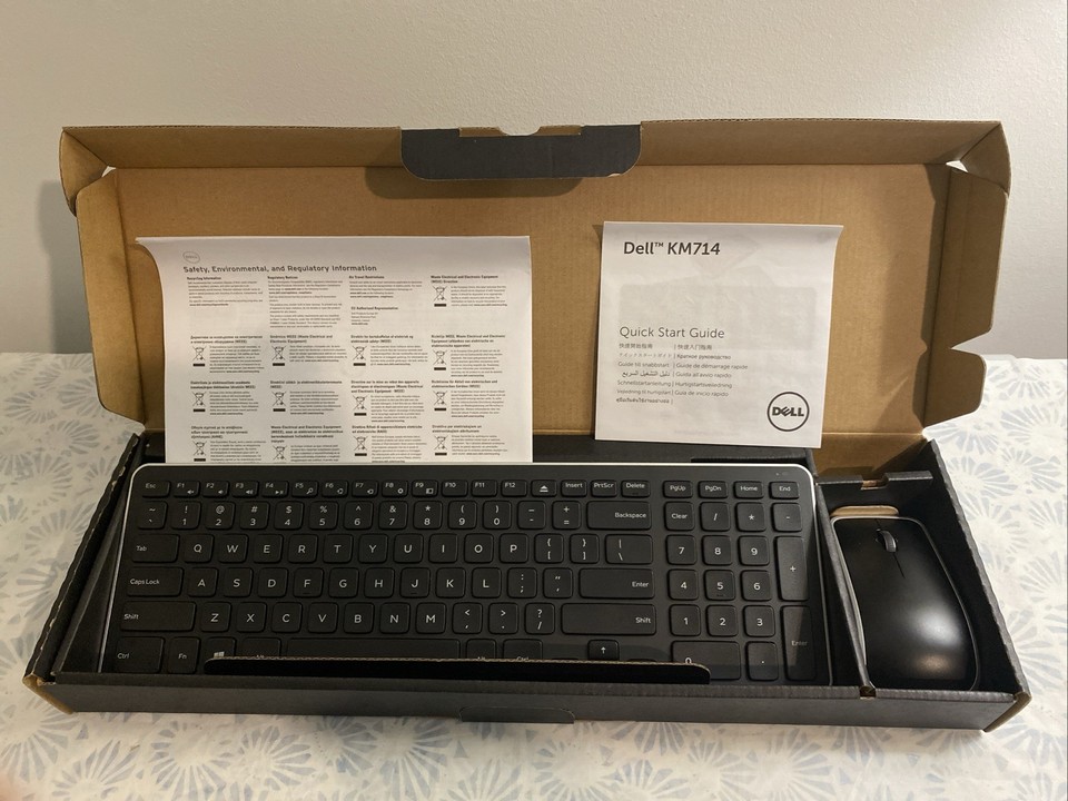 Genuine OEM Dell Wireless Slim ( Keyboard KM714 ) + ( Mouse WM514 ...