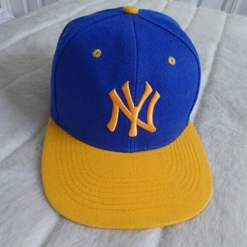 Muka New Era New York Yankees Snapback Hat Cap Blue Yellow | eBay