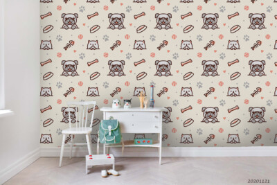 3D Cartoon Animal Dog Bone Wallpaper Wall Murals Removable Wallpaper ...
