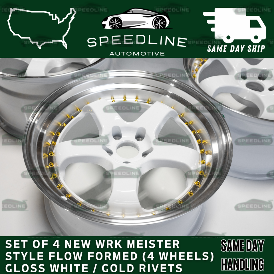 4PC Gloss White 5x114.3 19 Inch 9.5 Square Wheels Rims Set of 4 New ...