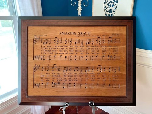 P Graham Dunn Amazing Grace Carved Hymn Engraved Plaque with Cherry ...