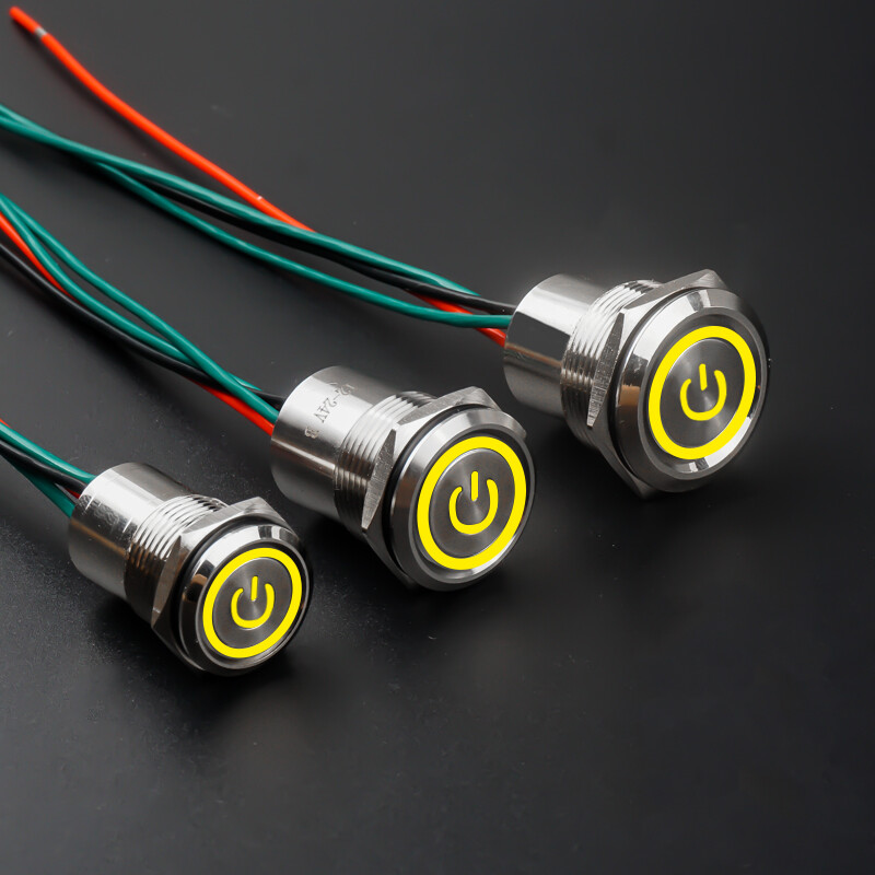 IP68 Metal Pushbutton Switch 10A Waterproof 16/19/22mm LED Illuminated ...