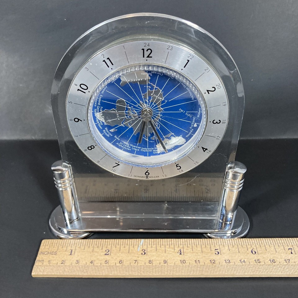 Howard Miller Discoverer World Arch Table Alarm Clock Desk Mantle Globe ...
