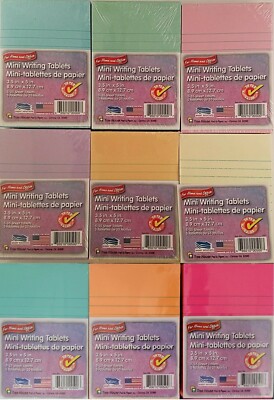 Mini-Writing Tablets Lined 3.5" x 5" 5*35 Sheet Tablets/Pk, S22, Select ...