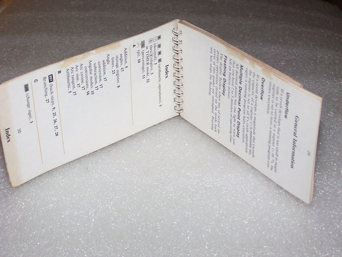 VINTAGE HP 55 CALCULATOR SPIRAL BOUND QUICK REFERENCE GUIDE | eBay