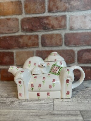 Vintage 1995 Cardinal, Inc Ceramic Teapot Cat On Couch | eBay