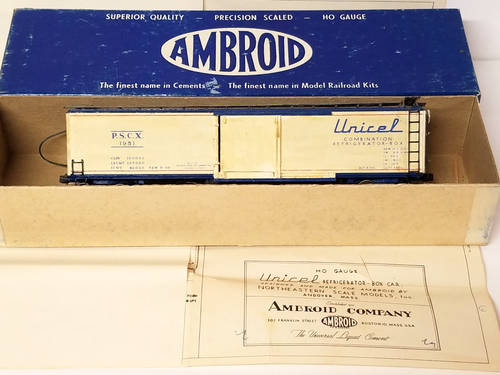 Vintage Ambroid K-11 "Unicel Reefer" Freight Car, Built Kit with Kadee ...