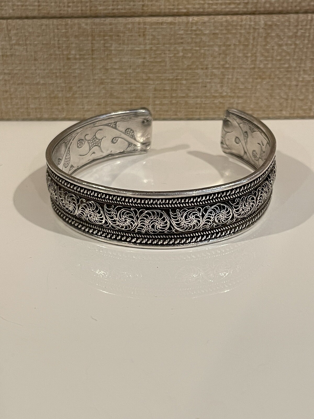Vtg Bracelet Filigree Cuff 925 STERLING SILVER Nepali Himilayan 32g | eBay
