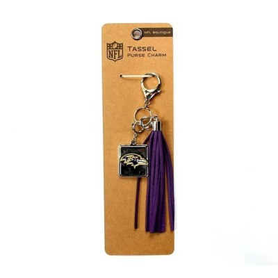 Baltimore Ravens Purse Keychain Key Ring Charm Leather Tassel NFL ...