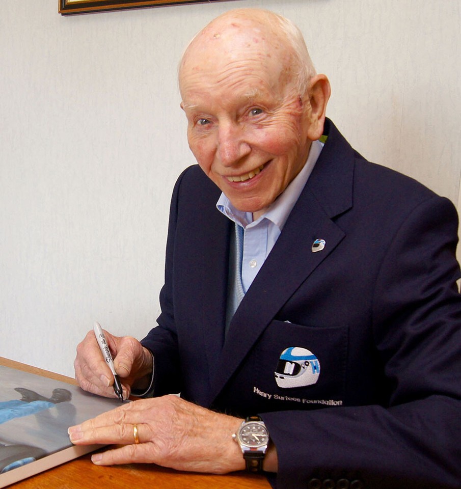 Piero Ferrari & John Surtees signed ‘The Monza Meeting’ 6x40 canvas ...