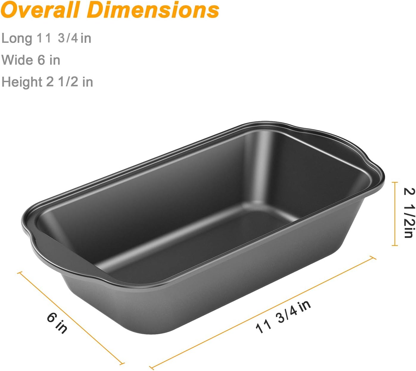3 Pack Nonstick Carbon Steel Baking Bread Pan Large Loaf Pan 9 1/2 x 5 ...