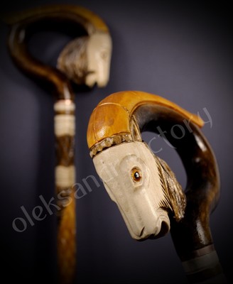 GOAT WOODCARVED ART CANES WALKING STICK WOODEN UNIQUE HANDMADE CANE ...