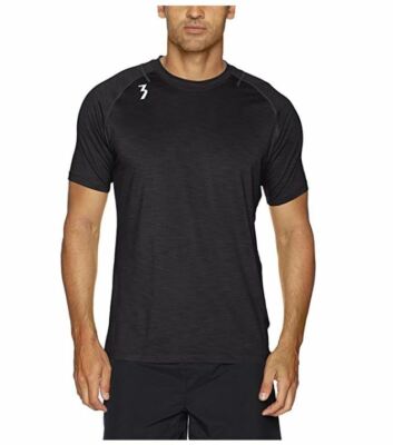 361 Degree Sports Apparel Men's Quk mesh Short Sleeve Shirt, Heather ...
