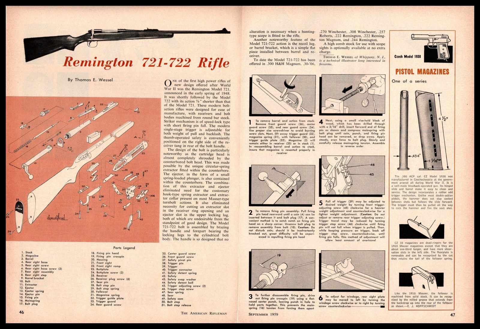 1959 Remington 721-722 Rifle Parts Legend Breakdown Article 2-Page ...