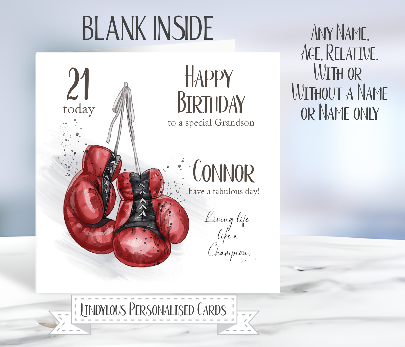 Boxing Birthday Card Personalised Brother Uncle Son Dad Grandad Nephew ...