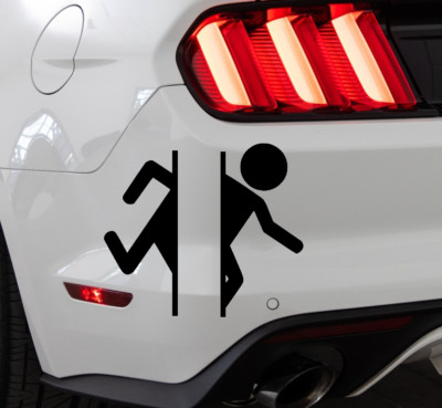 Portal Teleporting Indoor Outdoor Matte Black Vinyl Decal 5.3"x2.4" & 5 ...