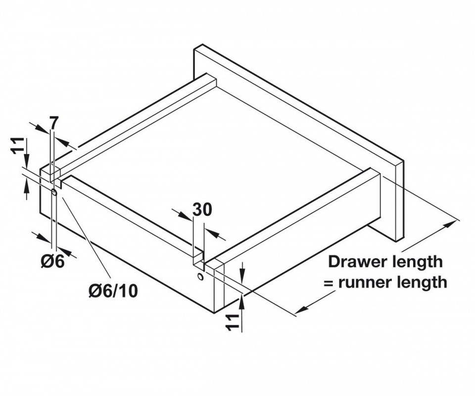 Concealed Soft Close Undermounted Runner / Full Extension Hafele Matrix ...