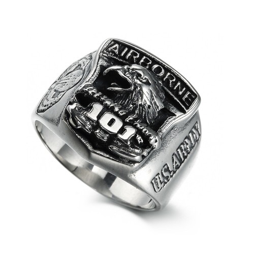 101 Team Airborne Eagle Ring Stainless Steel Army Jewelry Ring for Men ...